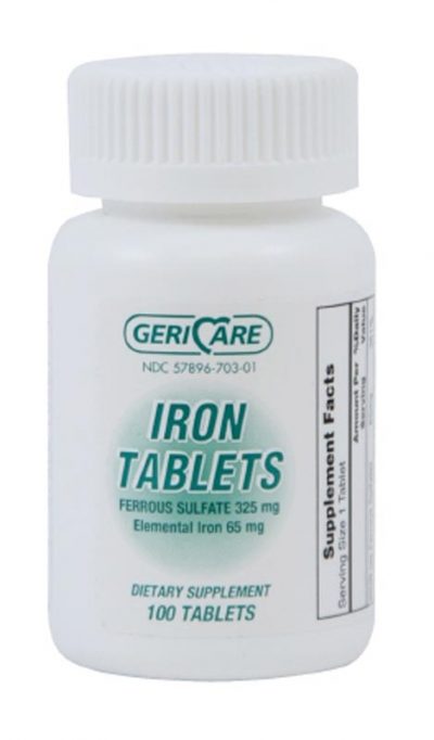 Iron Supplement 325 Mg Strength Tablet 100 Per Bottle | D&D Medical ...