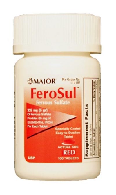Iron Supplement Ferosul® 325 Mg Strength Tablet 100 Per Bottle | D&D ...